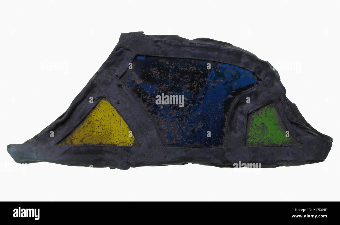 Glass Fragment, 13th–14th century, European, Pot metal glass, Overall ...