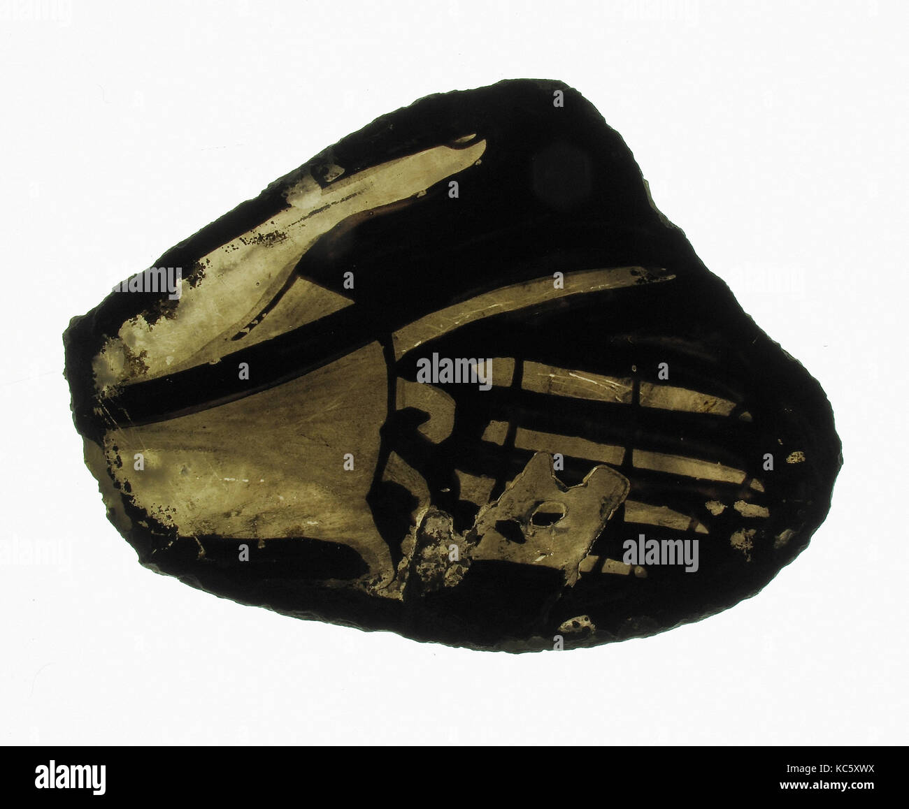 Fragment, 13th century, European, Pot-metal glass and vitreous paint, 2 ...