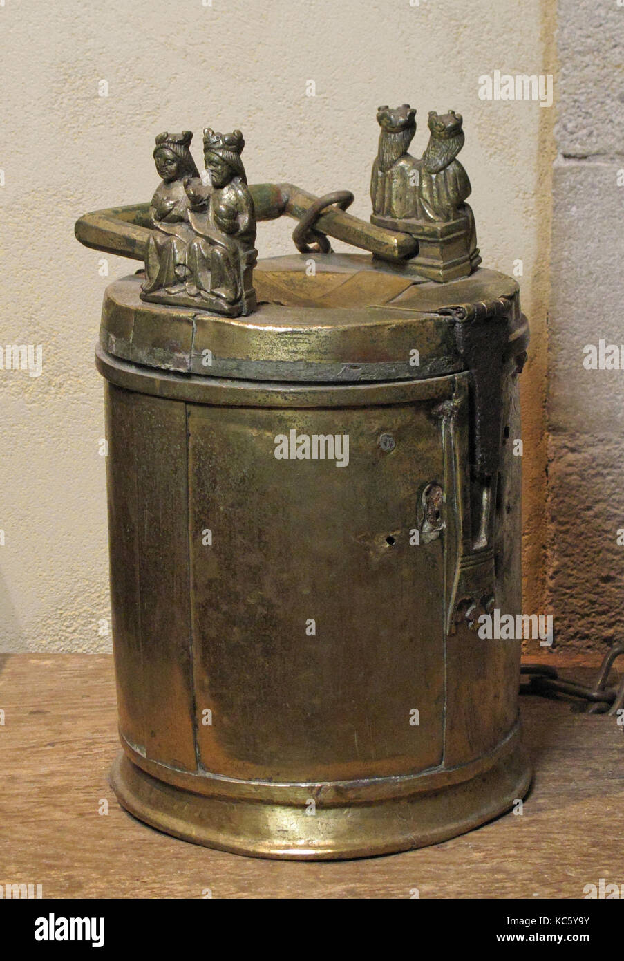 Alms Box, 15th century, South Netherlandish, Brass, Overall: 10 1/2 x 6 ...