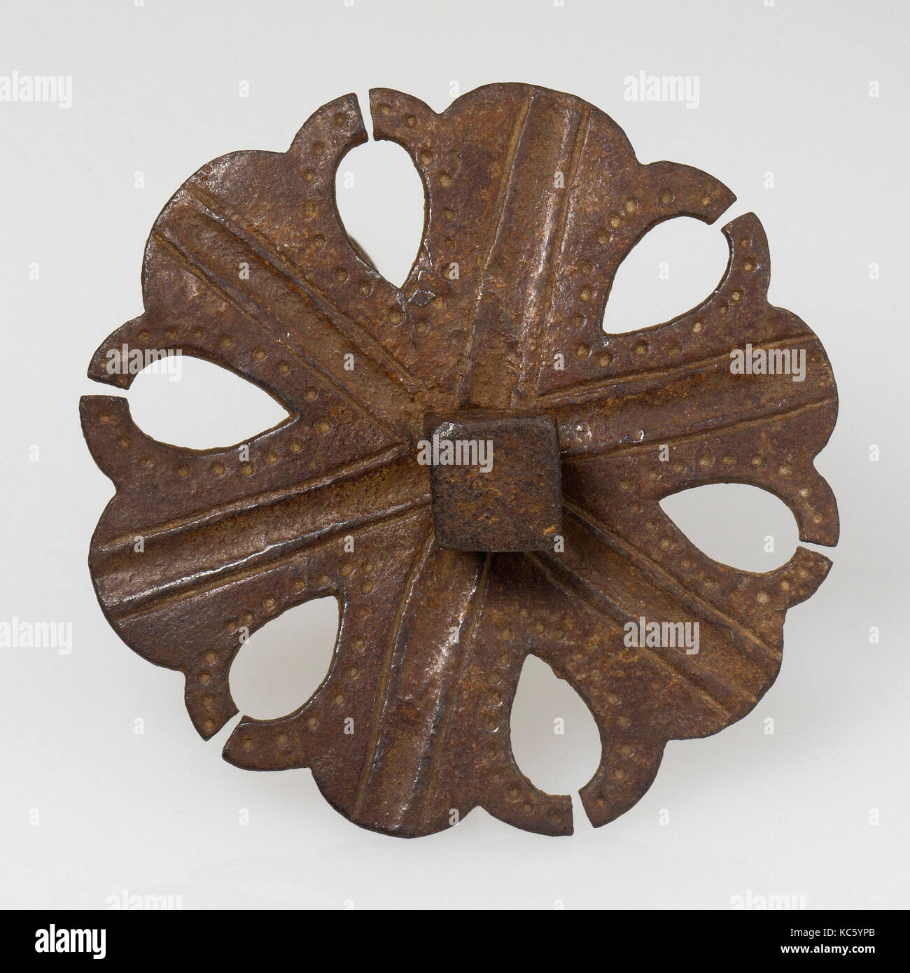 Plate and Nail, 15th–16th century, European, Iron, Overall: 4 1/4 x 5 ...