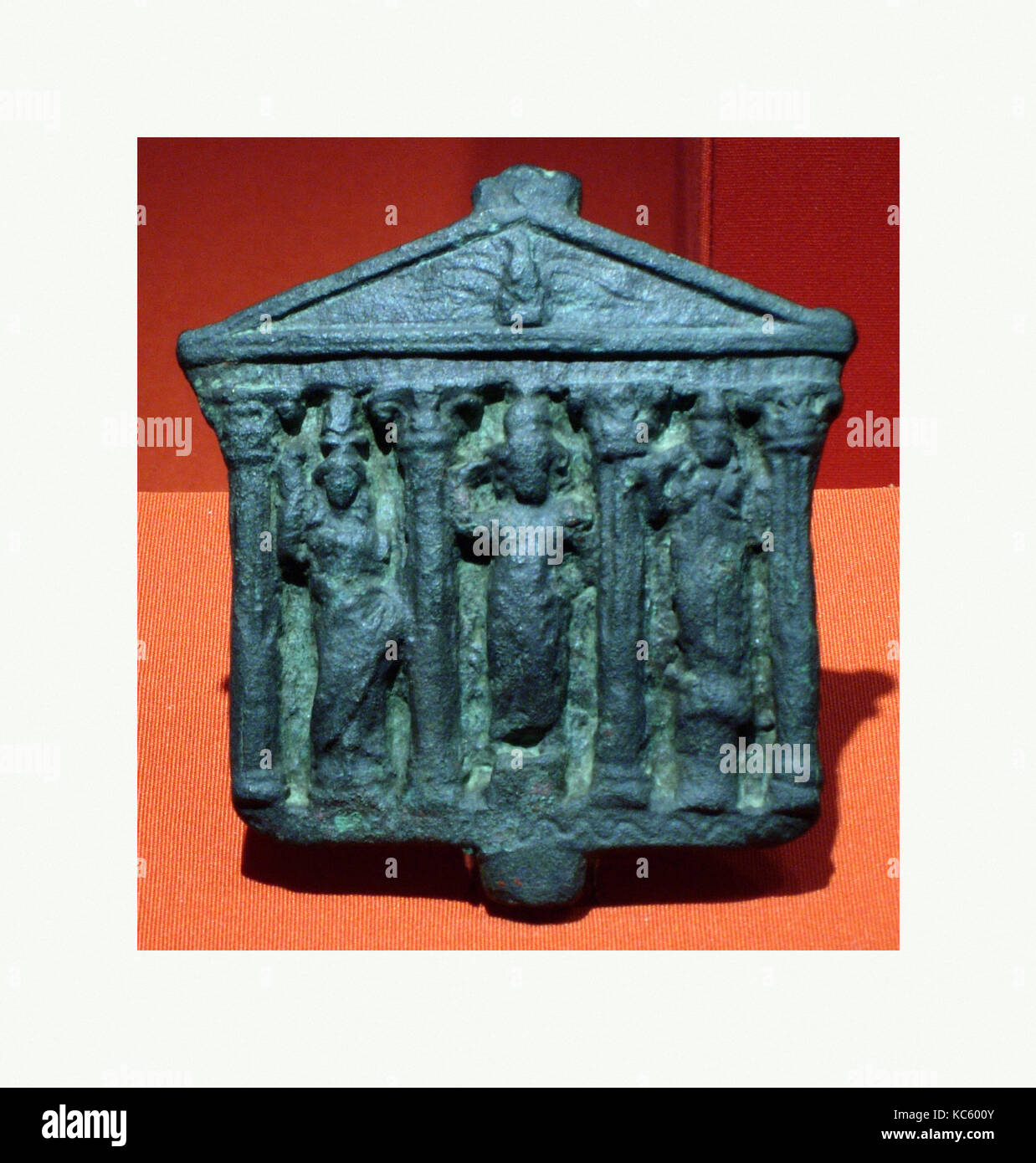 Plaque representing a Greco-Roman type temple with Corinthian columns ...