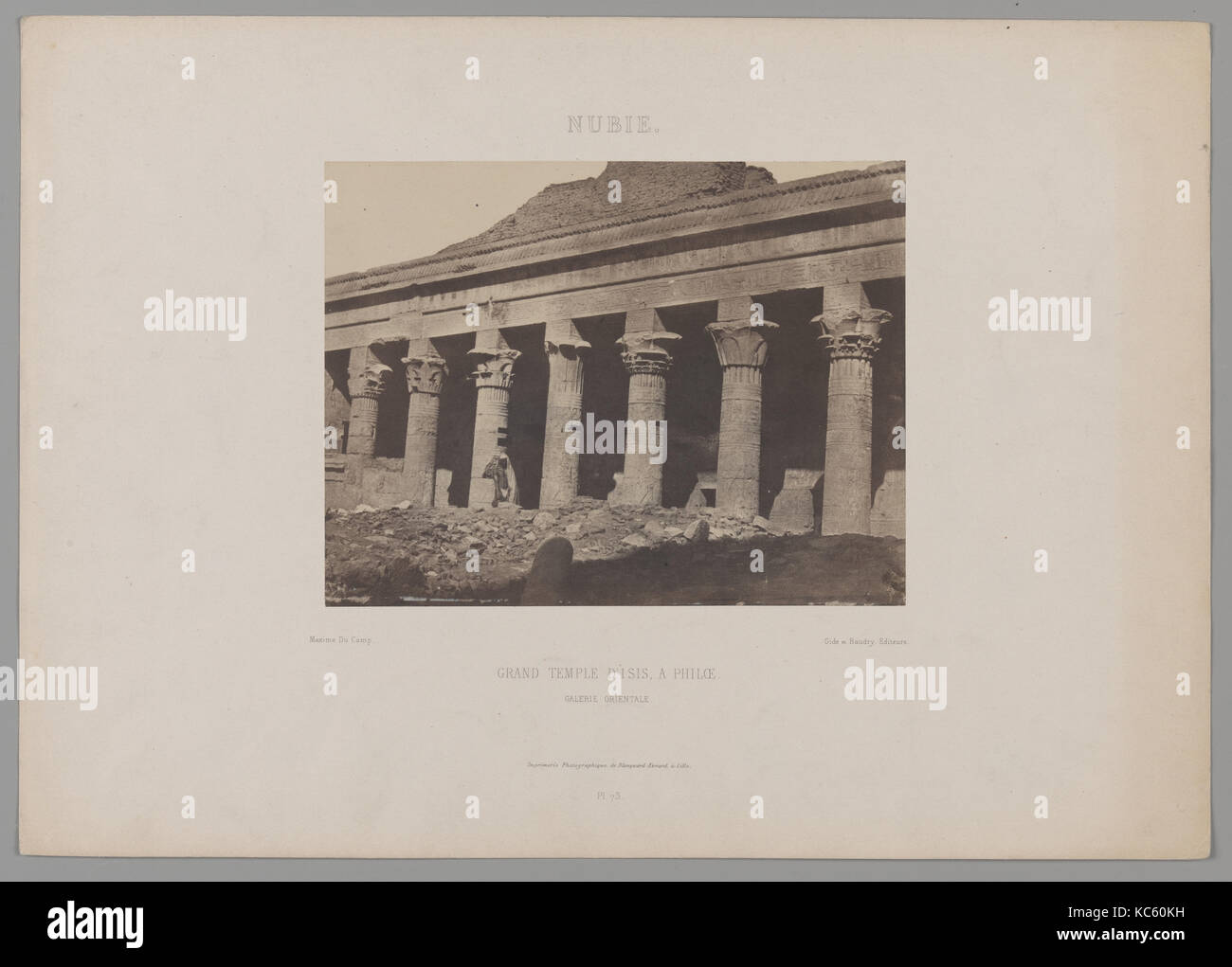 Nubie, Grand Temple d'Isis, a Philœ, Galerie Orientale, Maxime Du Camp ...