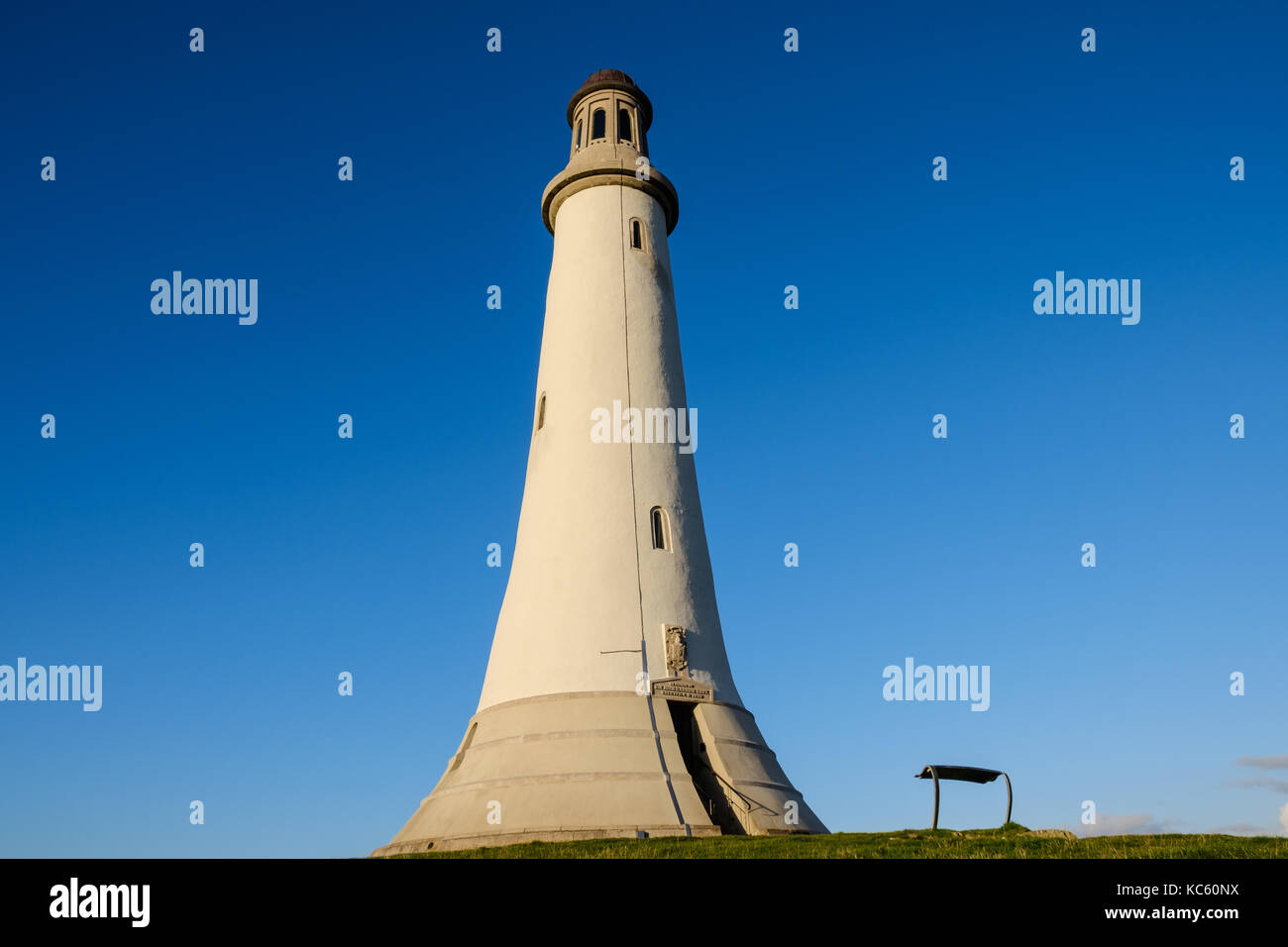 Landscape of Sir John Barrow Monument, the 'Hoad', with blue sky ...