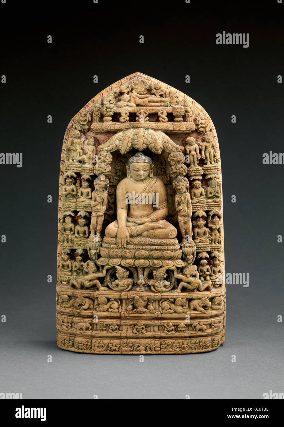 Eight great events stele, Pala period, 11th–12th century, Eastern India ...