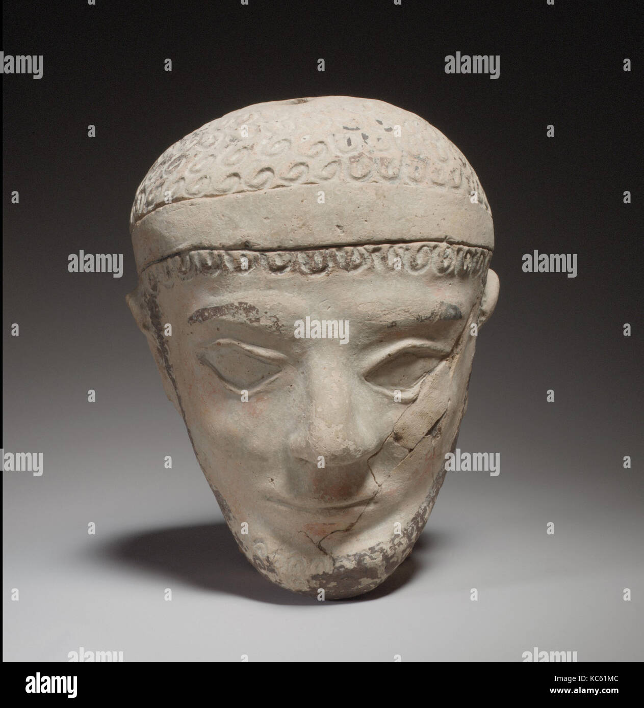 Terracotta head of a man, Cypro-Archaic II, early 6th century B.C ...
