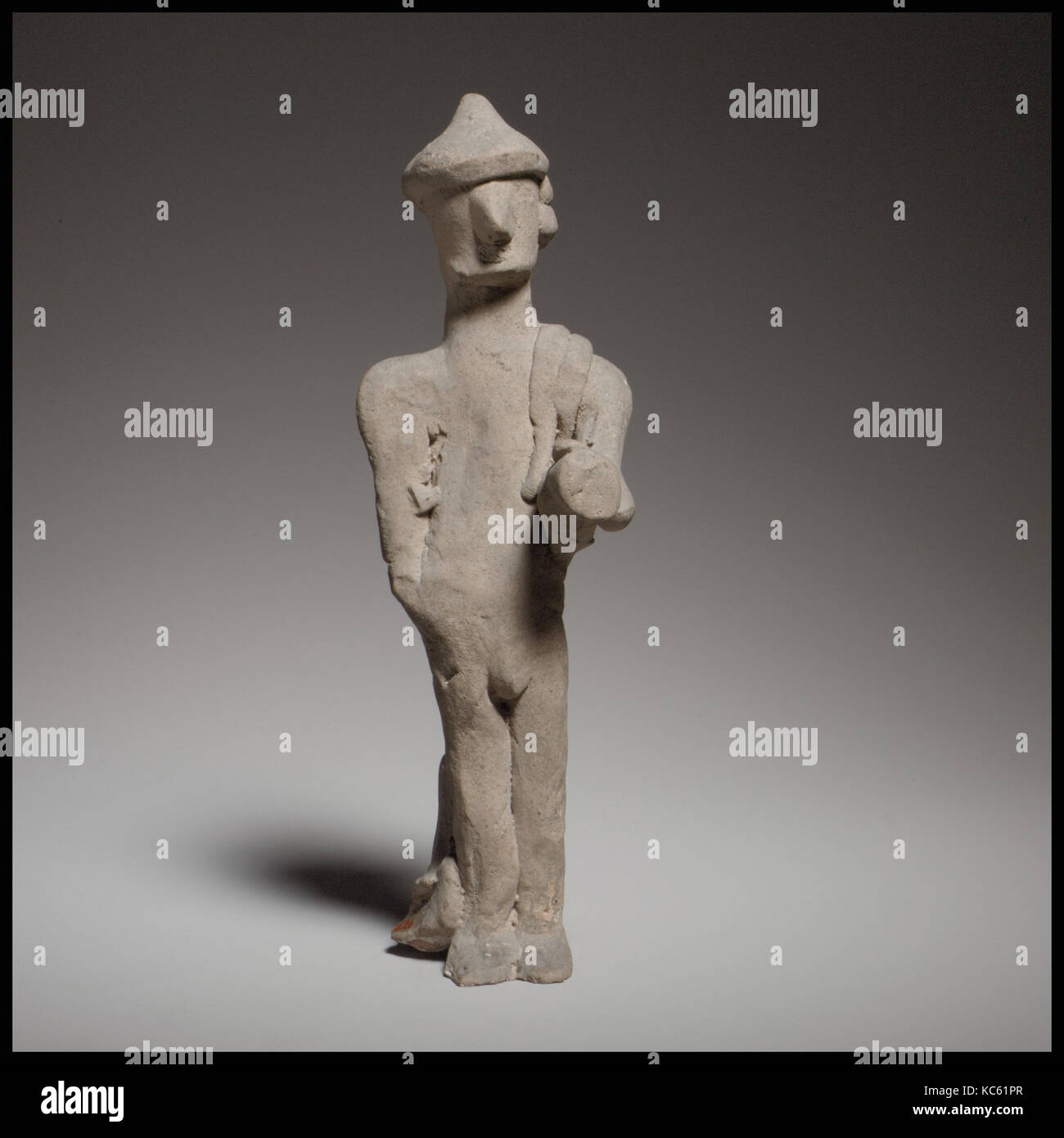 Standing male figurine, Cypro-Archaic II, ca. 600–480 B.C., Cypriot ...