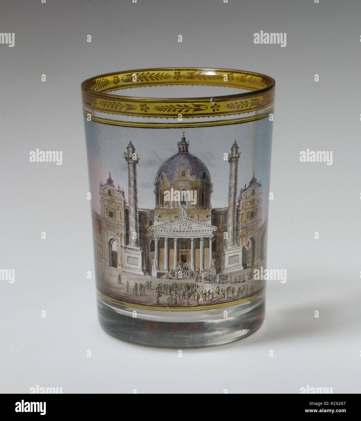 View of the Karlskirche, Vienna, 1816, Austrian, Vienna, Glass ...