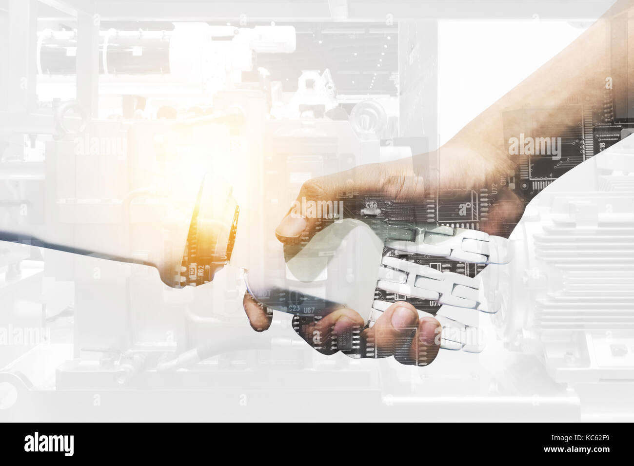 Artificial intelligence and robotic concepts. Industrial 4.0 Cyber ...