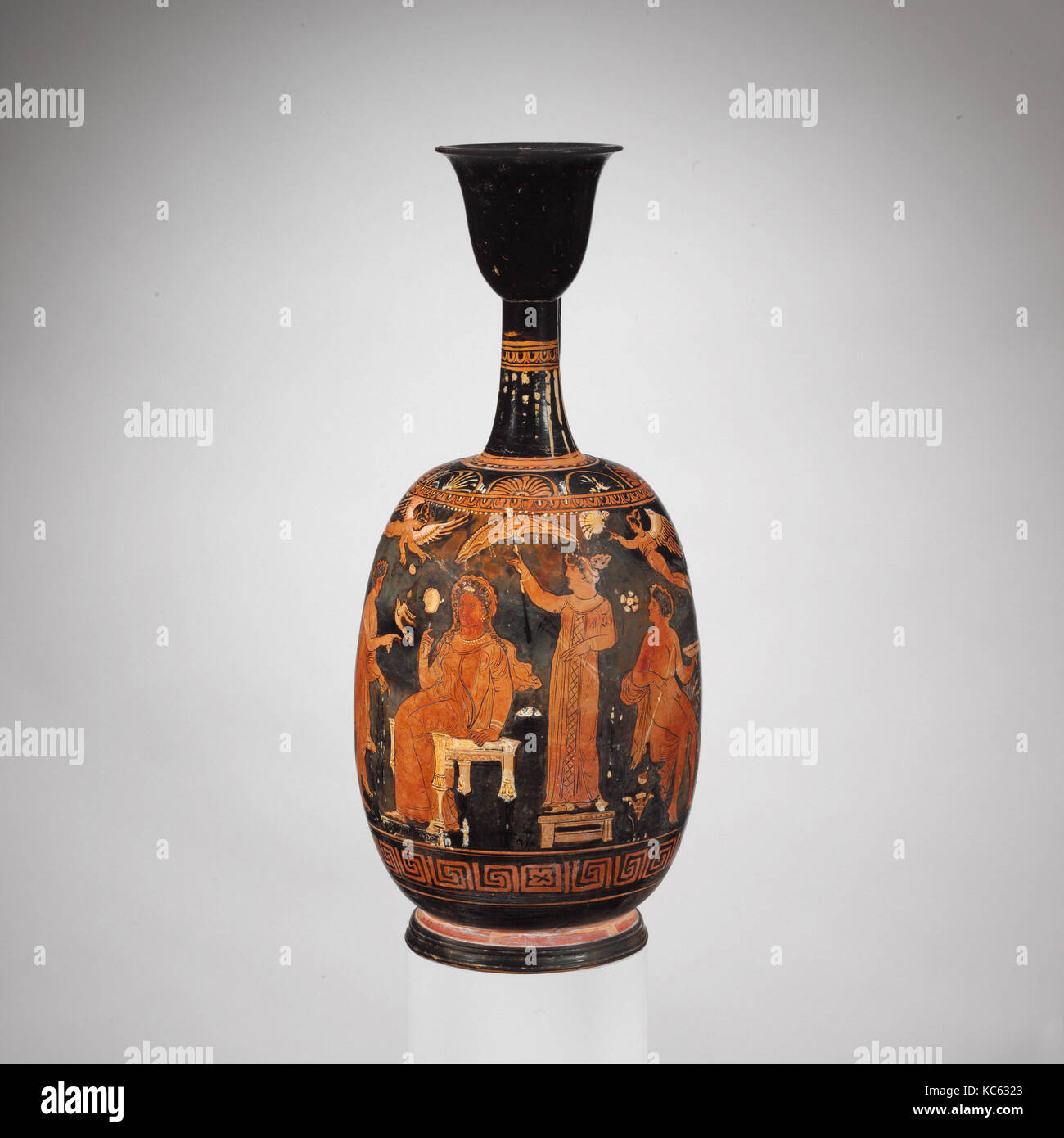 Terracotta squat lekythos (oil flask), ca. 340–320 B.C Stock Photo - Alamy