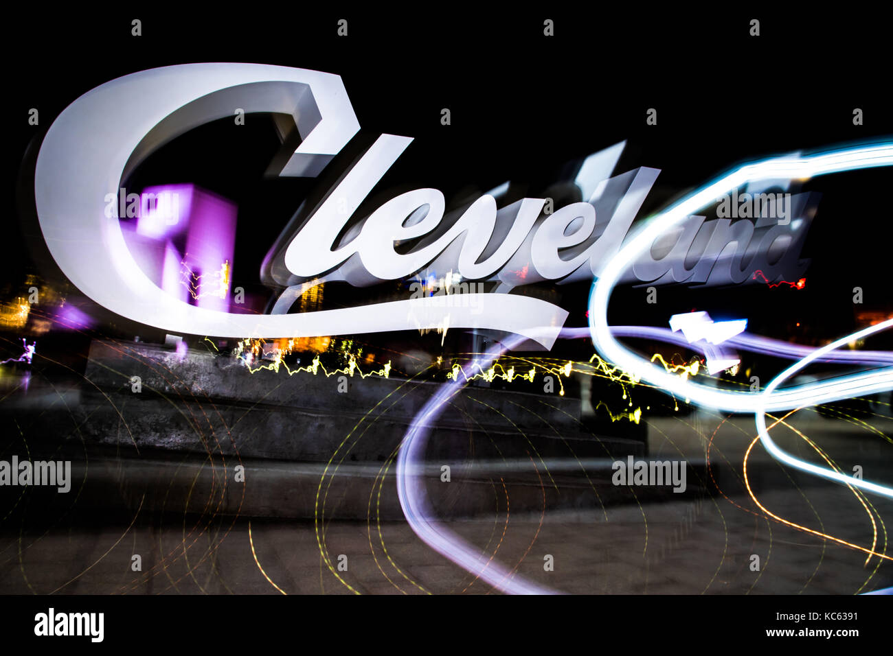 Cleveland rock and roll hall of fame and museum sign hi-res stock ...