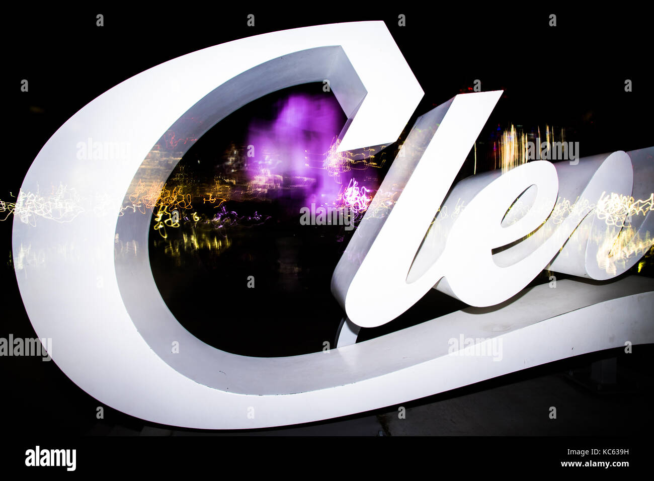 Cleveland rock and roll hall of fame and museum sign hi-res stock ...