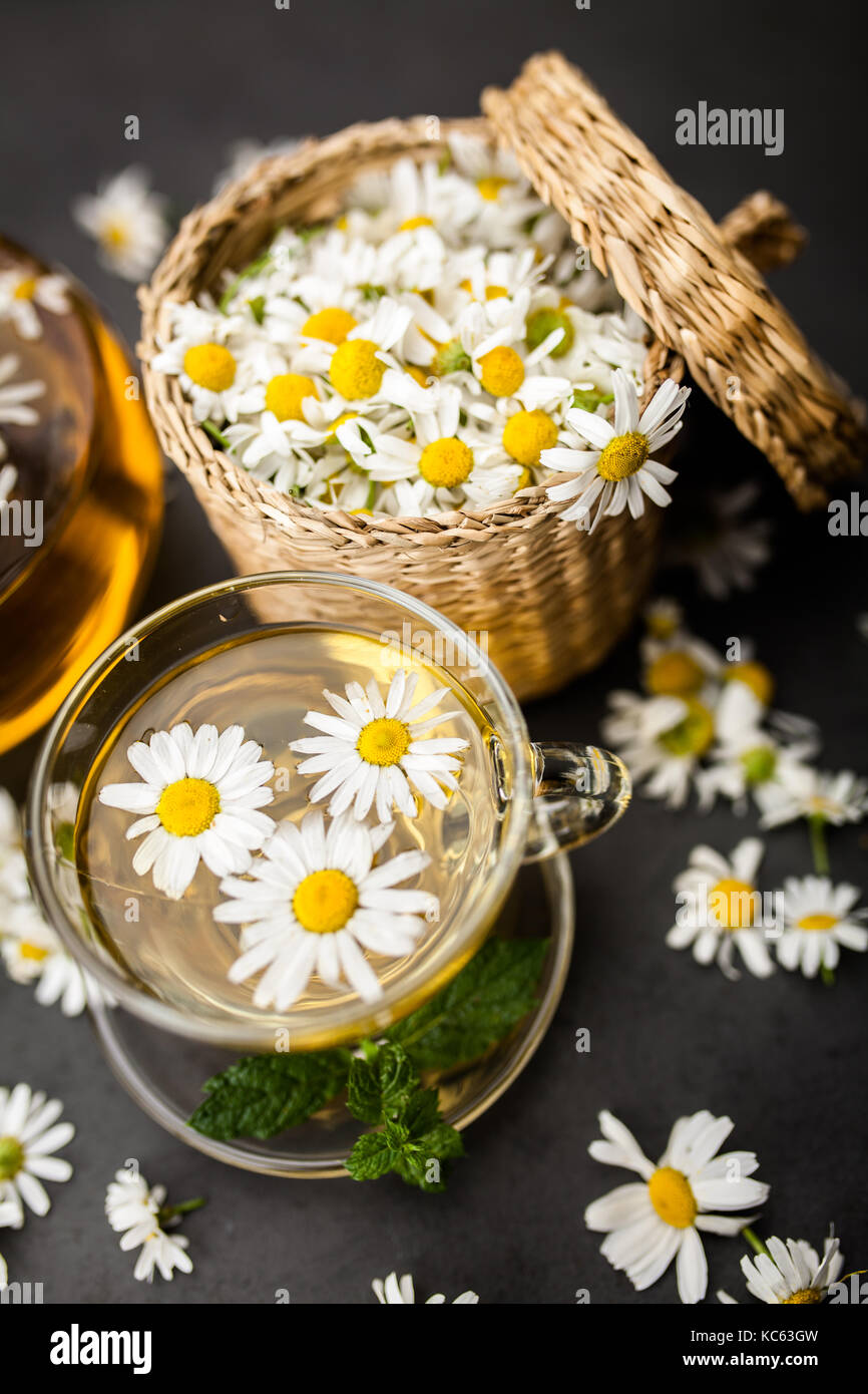 Cup of chamomile tea Stock Photo - Alamy