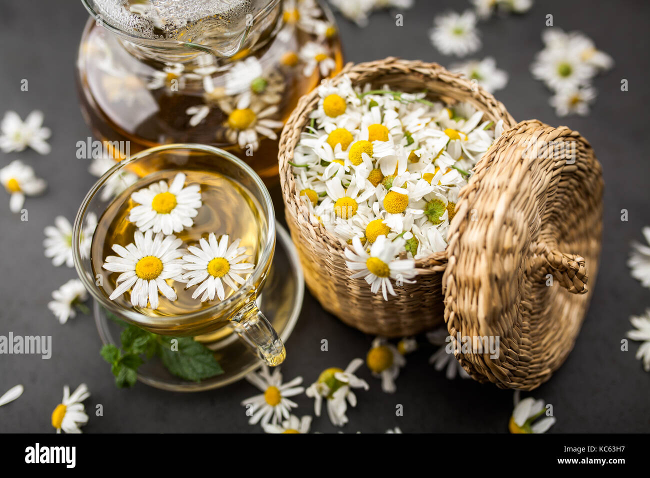Cup of chamomile tea Stock Photo - Alamy