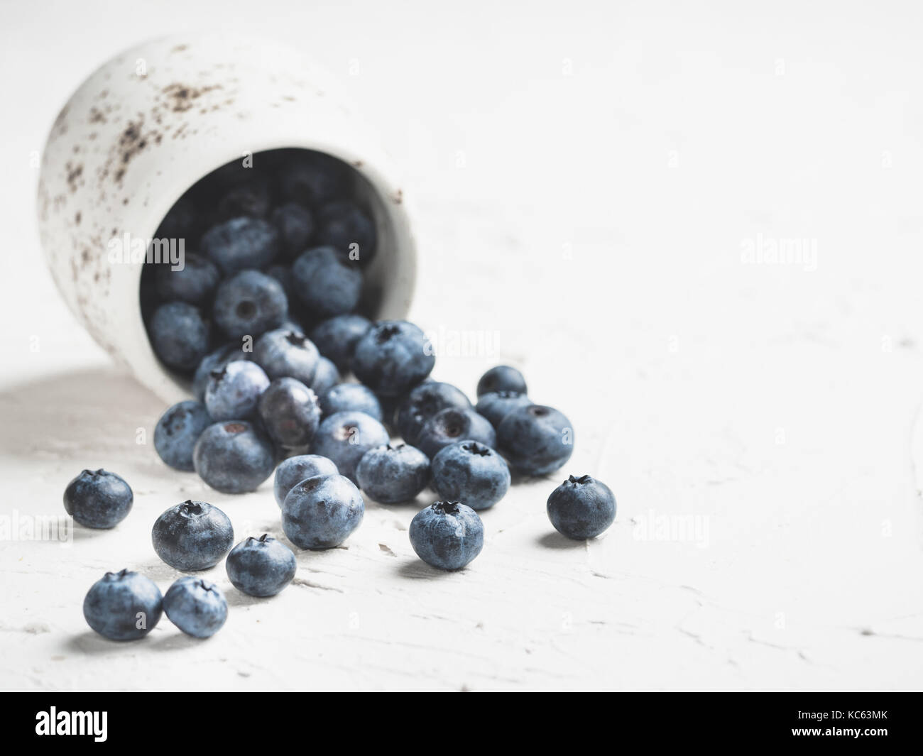 Blueberry scattered with copy space Stock Photo - Alamy