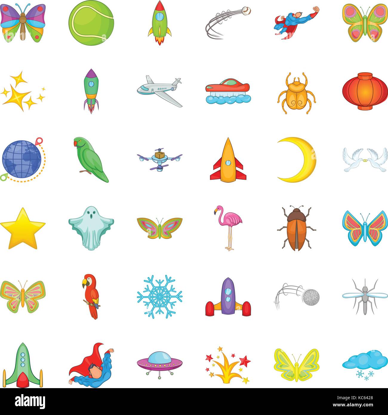 Firework icons set, cartoon style Stock Vector Image & Art - Alamy