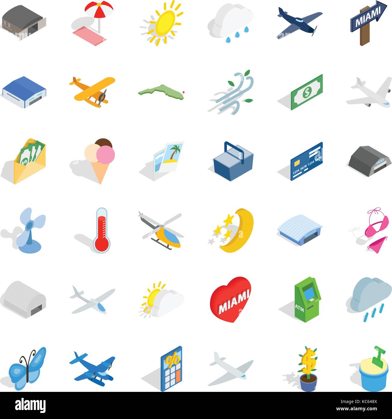 Fly icons set, isometric style Stock Vector Image & Art - Alamy