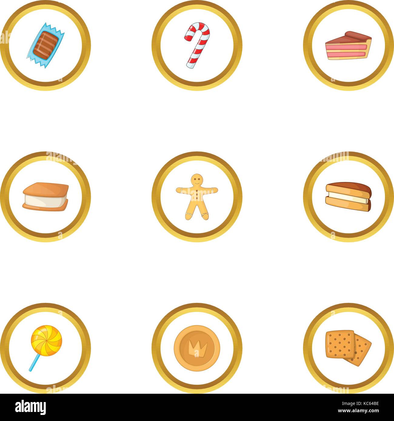 Different sweet icons set, cartoon style Stock Vector Image & Art - Alamy