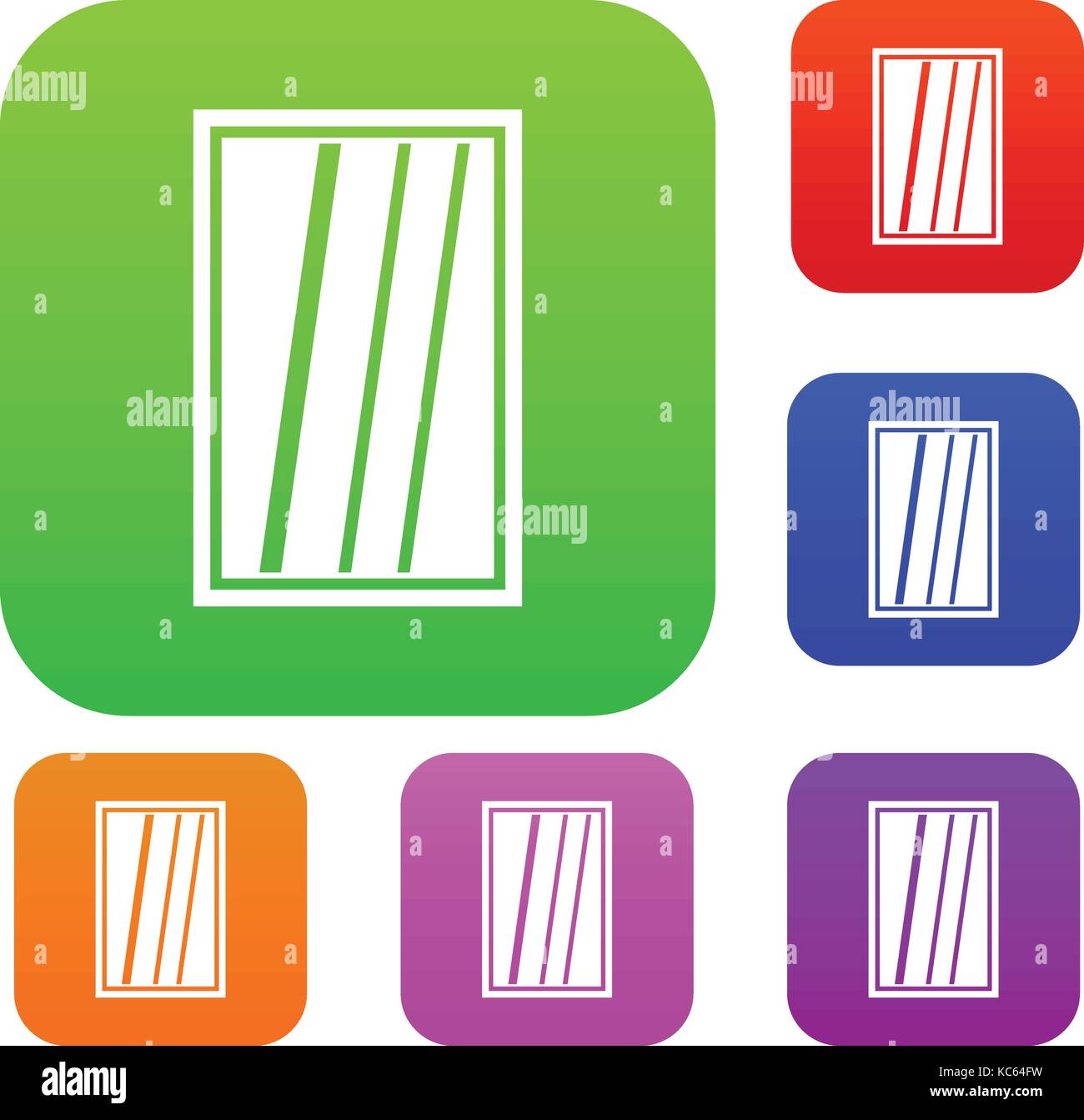 White rectangle window set color collection Stock Vector Image & Art ...