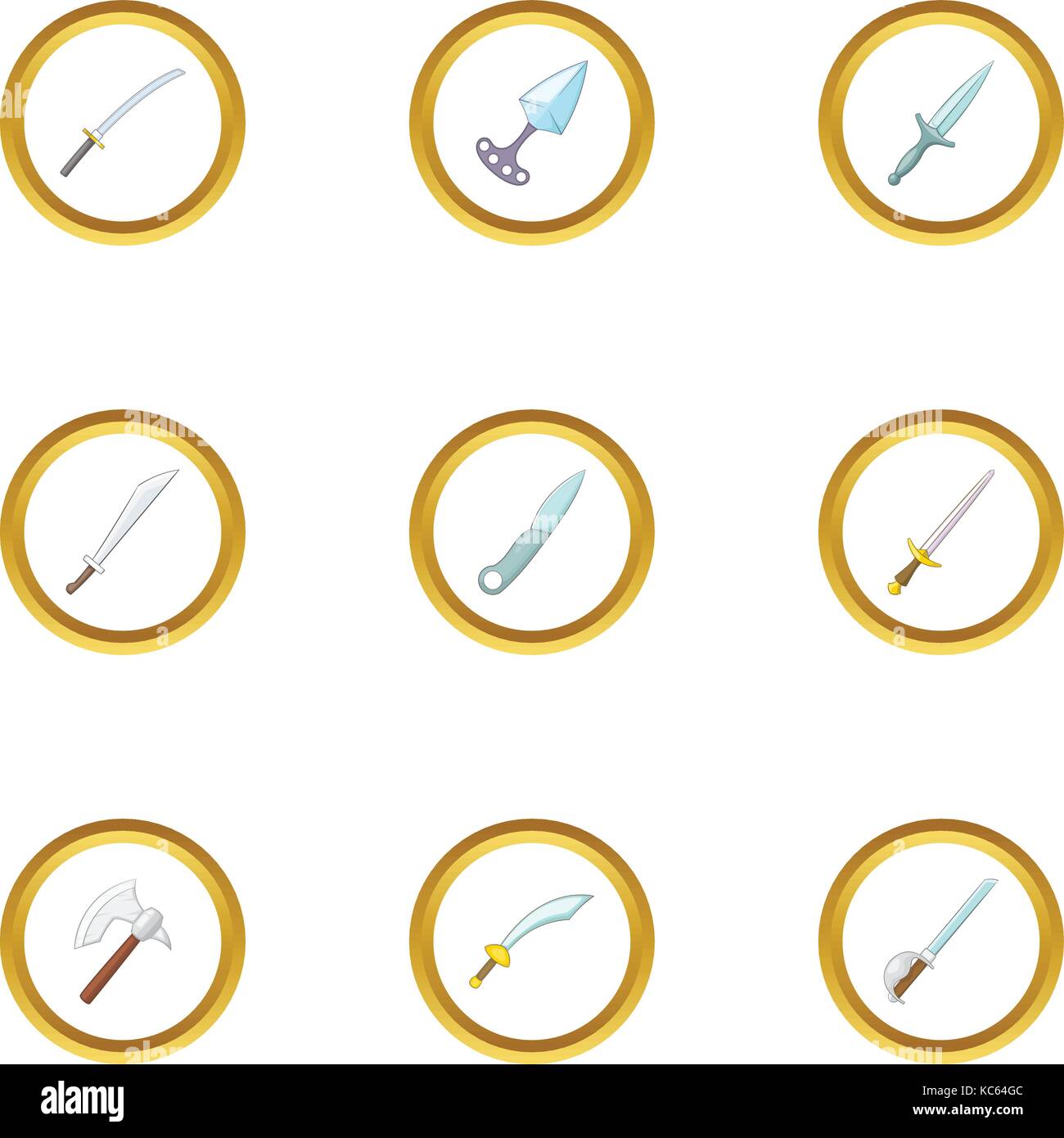 Steel arms icons set, cartoon style Stock Vector Image & Art - Alamy