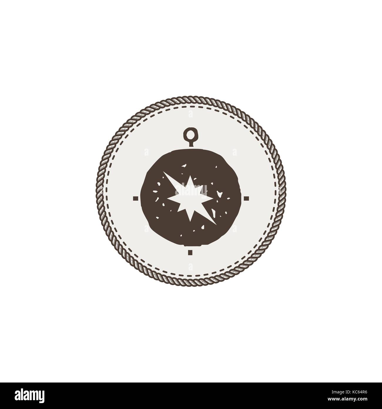 compass icon, sticker. Adventure symbol and patch. Stock vector ...