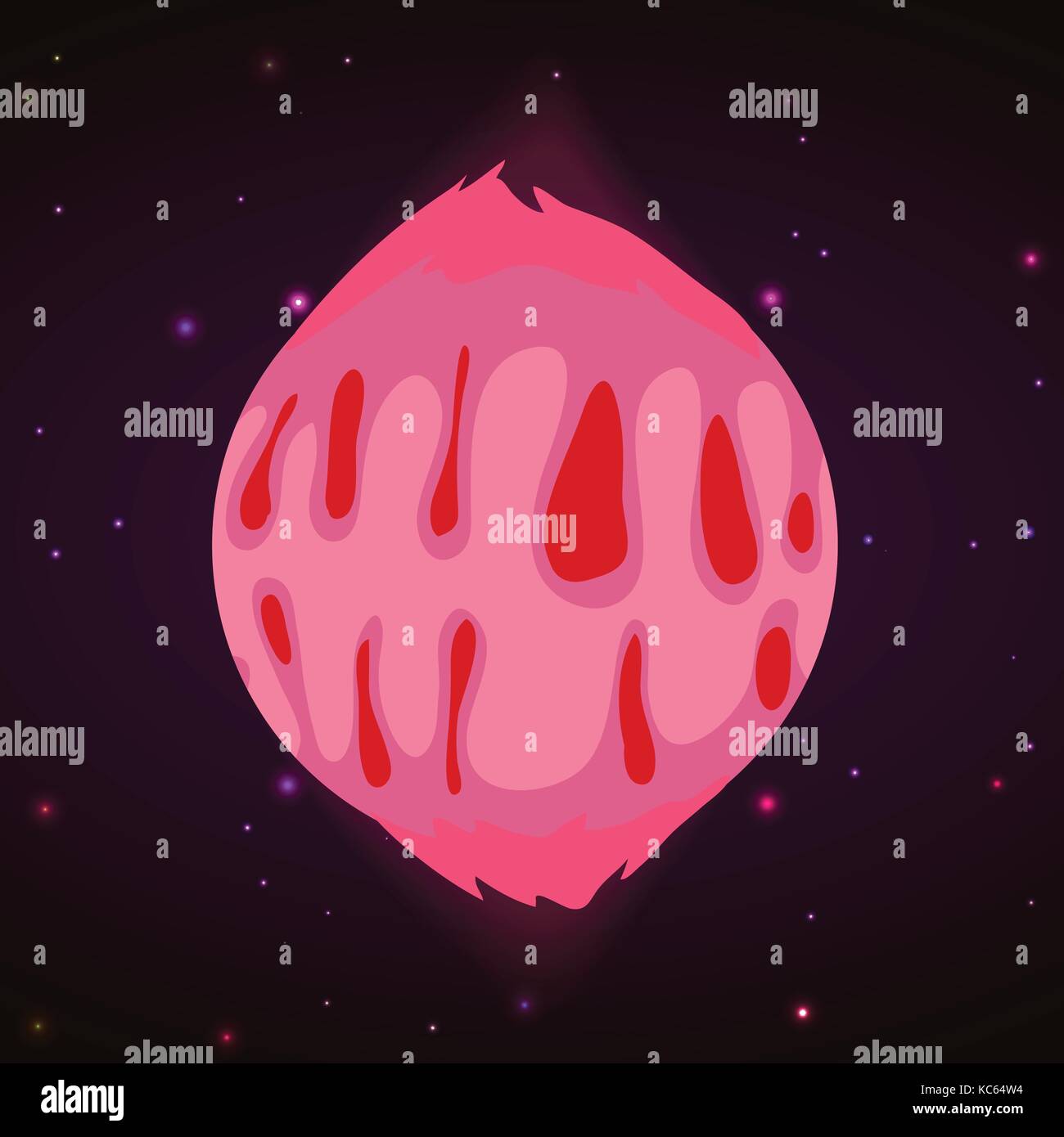 Pink planet concept background, cartoon style Stock Vector Image & Art ...