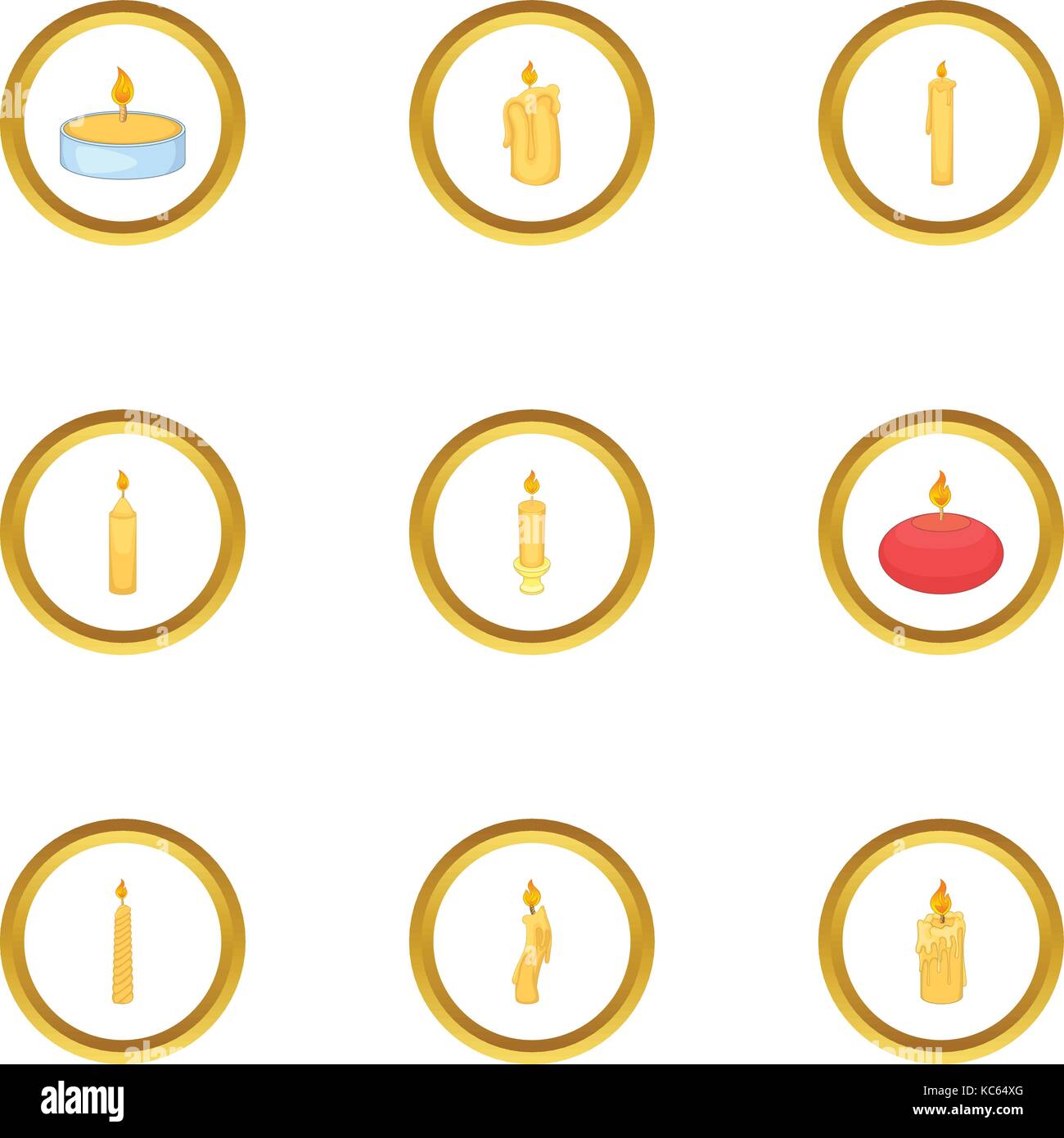 Candle shape icons set, cartoon style Stock Vector Image & Art - Alamy