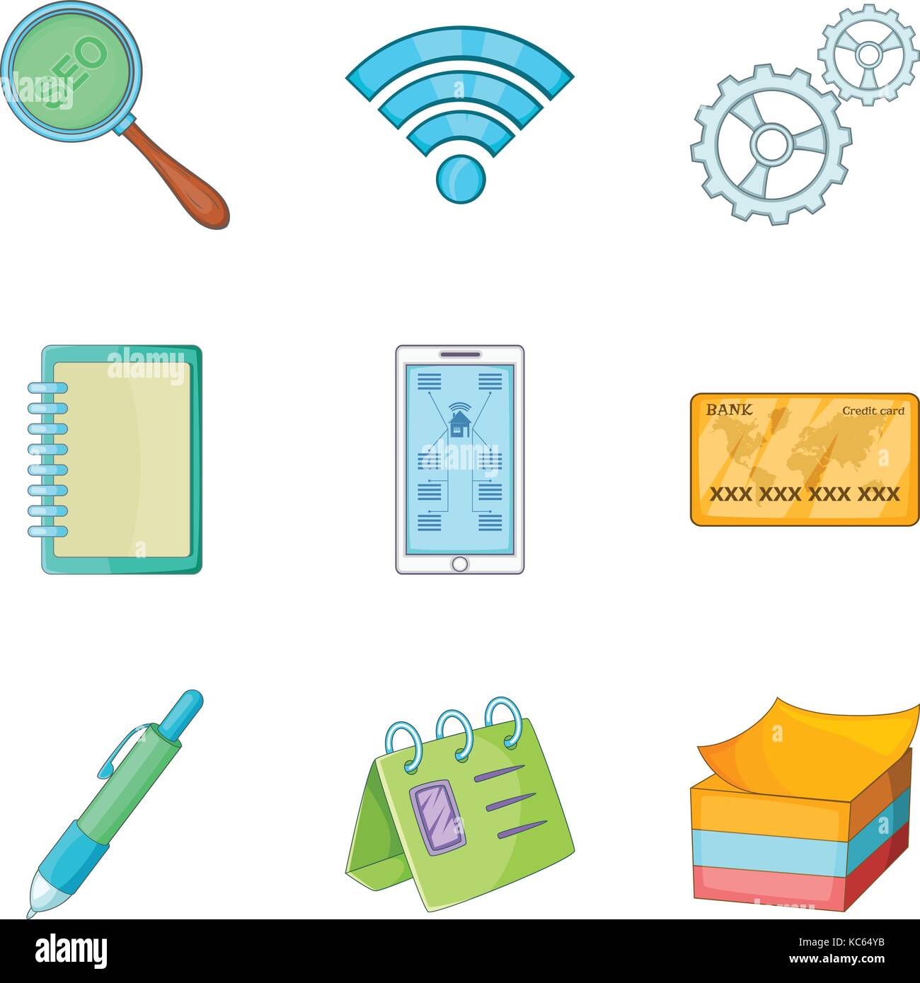 User friendly icons set, cartoon style Stock Vector Image & Art - Alamy