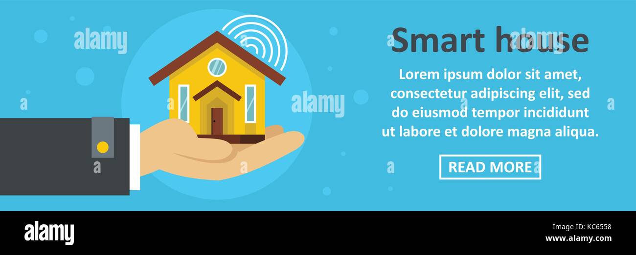 Smart house banner horizontal concept Stock Vector Image & Art - Alamy