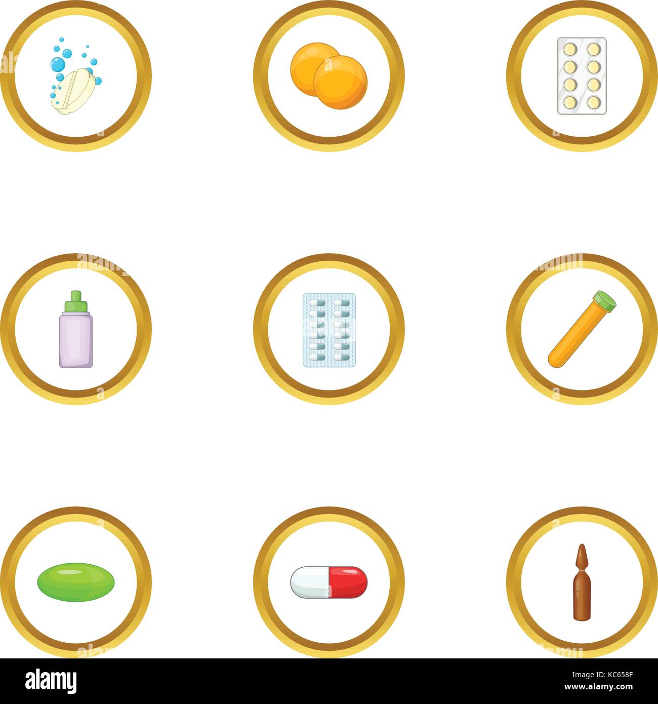 Medication icons set, cartoon style Stock Vector Image & Art - Alamy