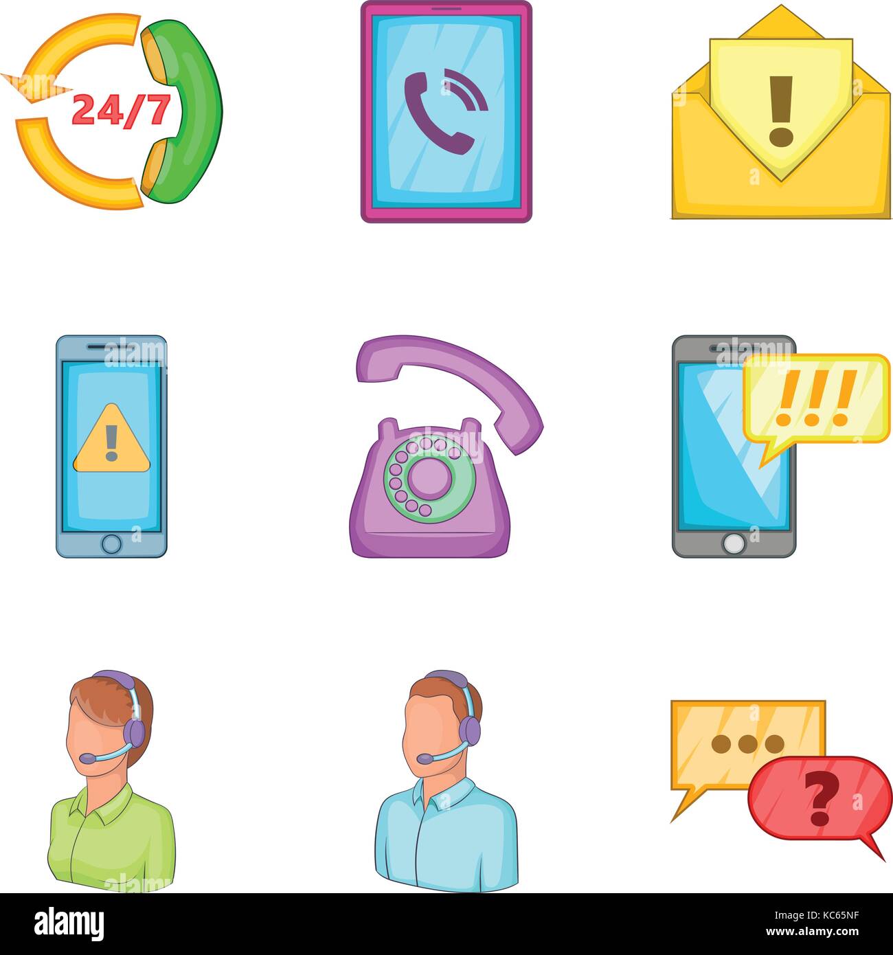 Hotline icons set, cartoon style Stock Vector Image & Art - Alamy