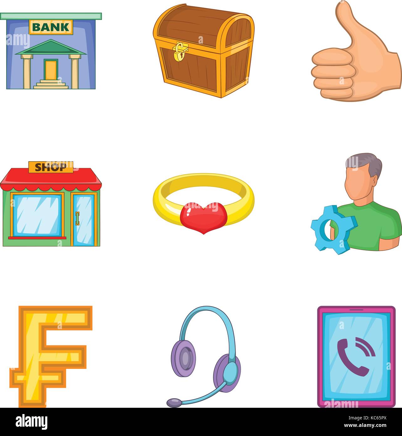 Successful business icons set, cartoon style Stock Vector Image & Art ...