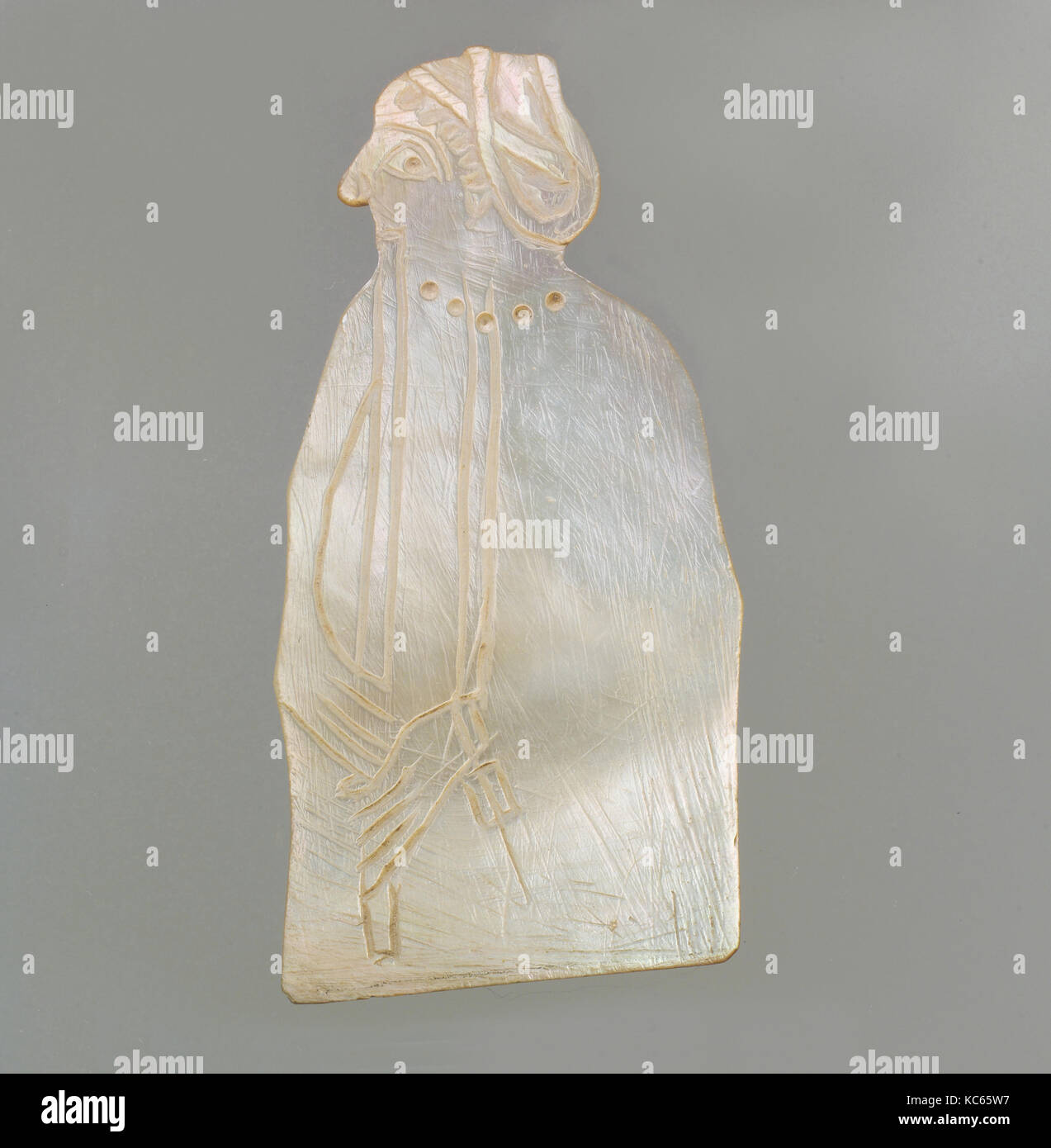 Inlay: woman wearing a cylinder seal, playing a flute, ca. 2600–2500 B ...