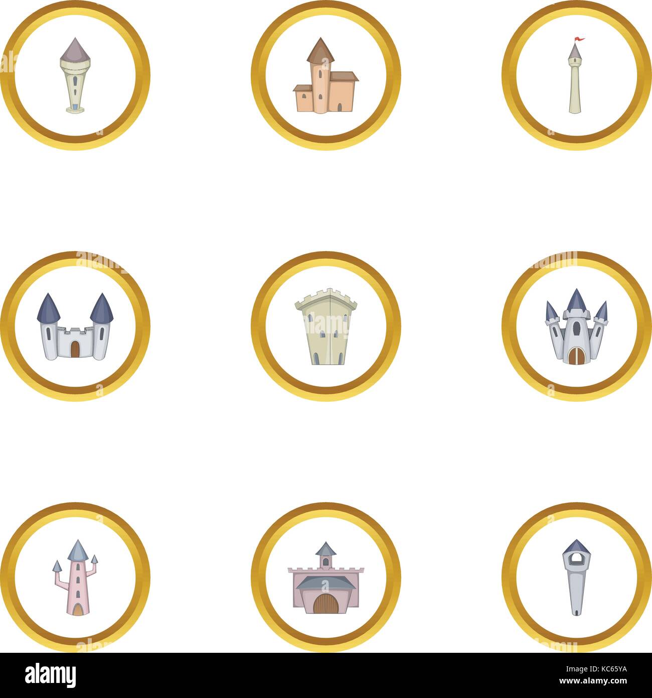 Royal castle icons set, cartoon style Stock Vector Image & Art - Alamy