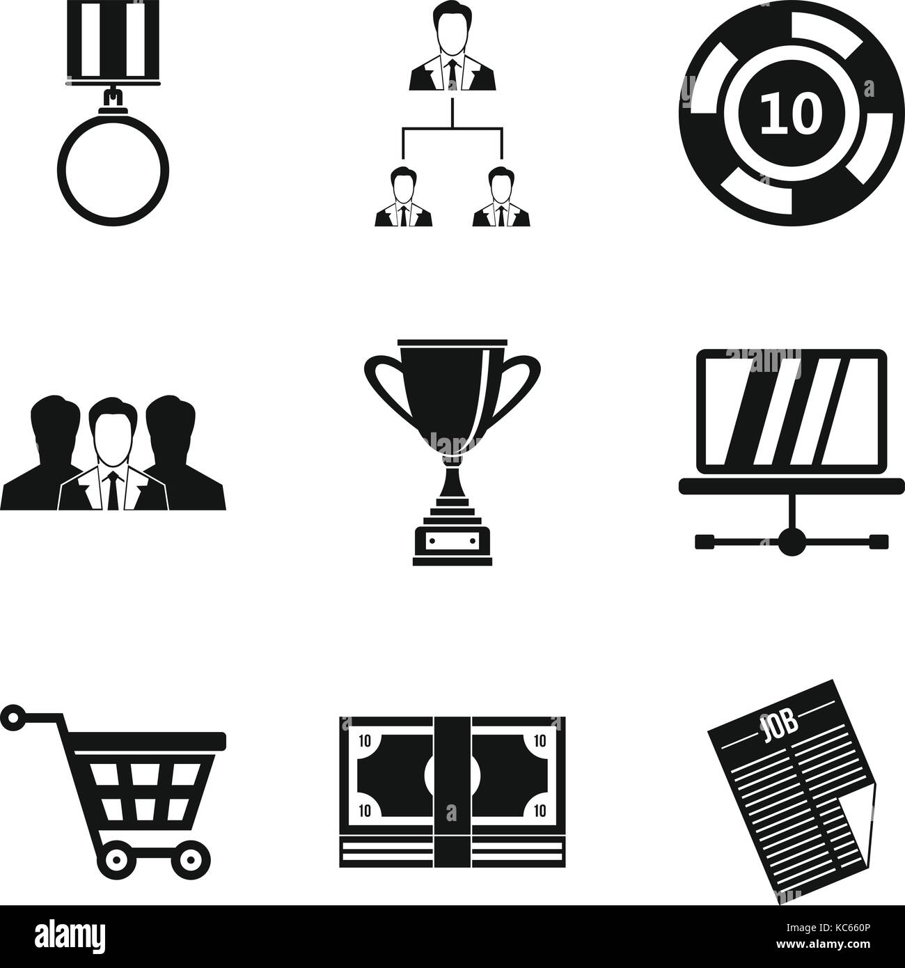 Employee of quarter icons set, simple style Stock Vector Image & Art ...