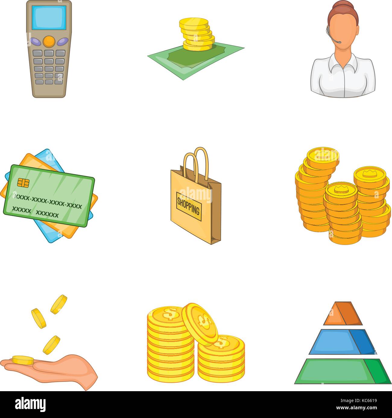 Bank icons set, cartoon style Stock Vector Image & Art - Alamy