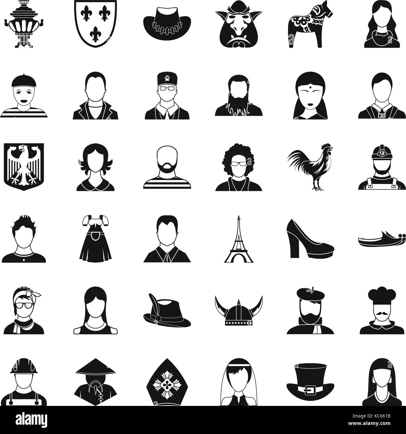 Avatar icons set, simle style Stock Vector Image & Art - Alamy