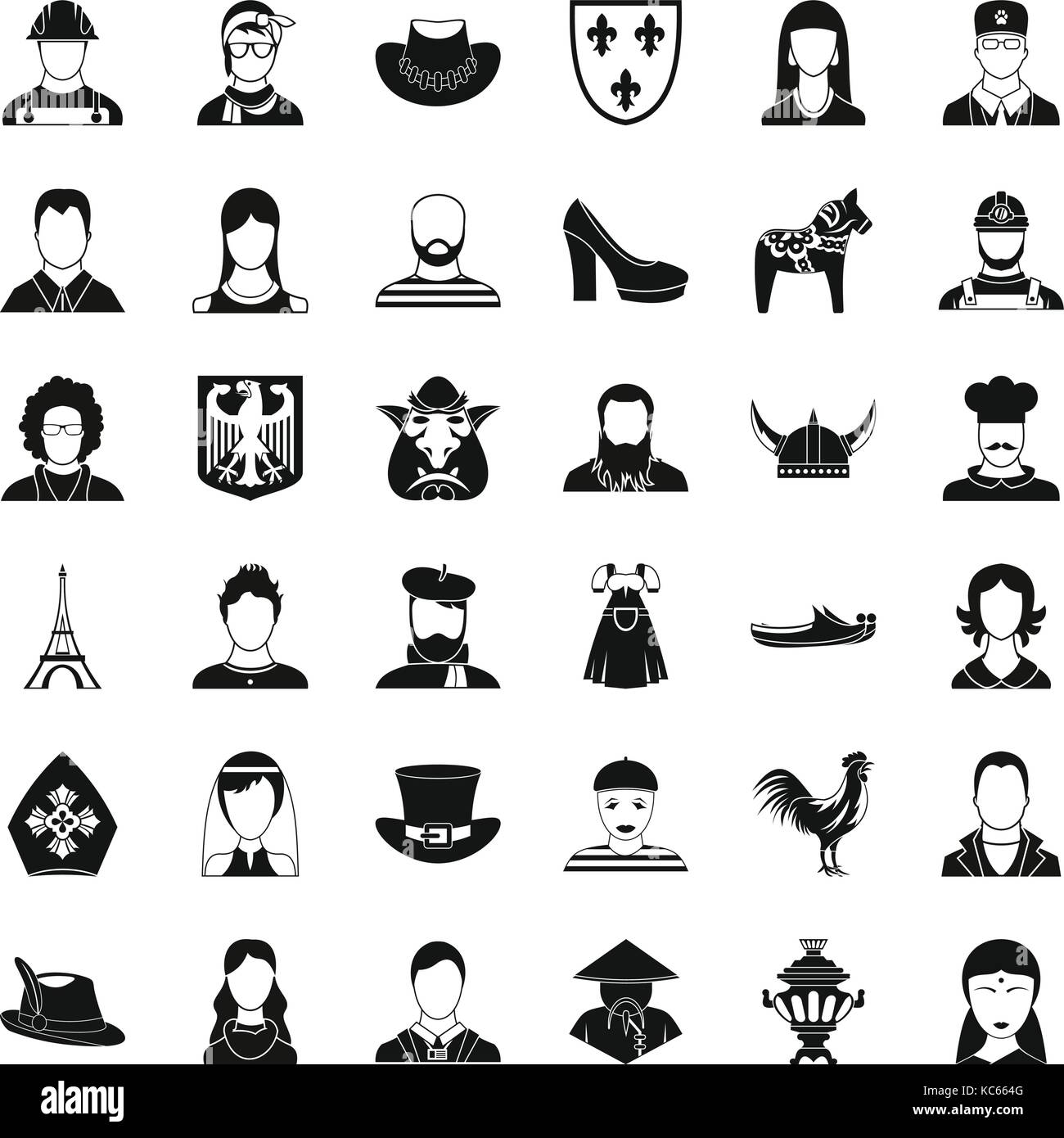 Portrait icons set, simle style Stock Vector Image & Art - Alamy