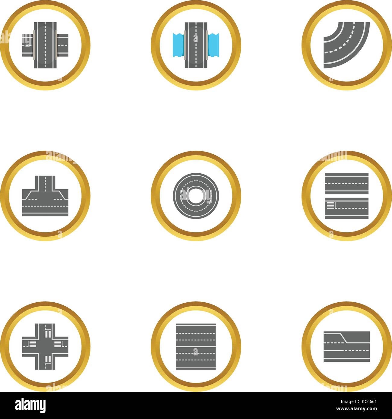 Types of road icons set, cartoon style Stock Vector Image & Art - Alamy