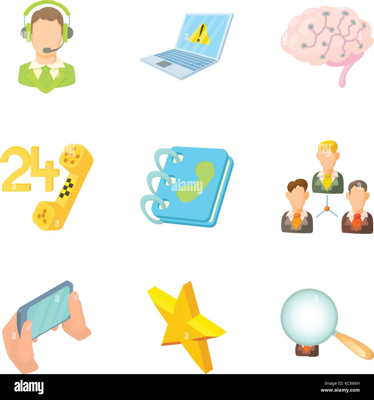 Fresh look icons set, cartoon style Stock Vector Image & Art - Alamy