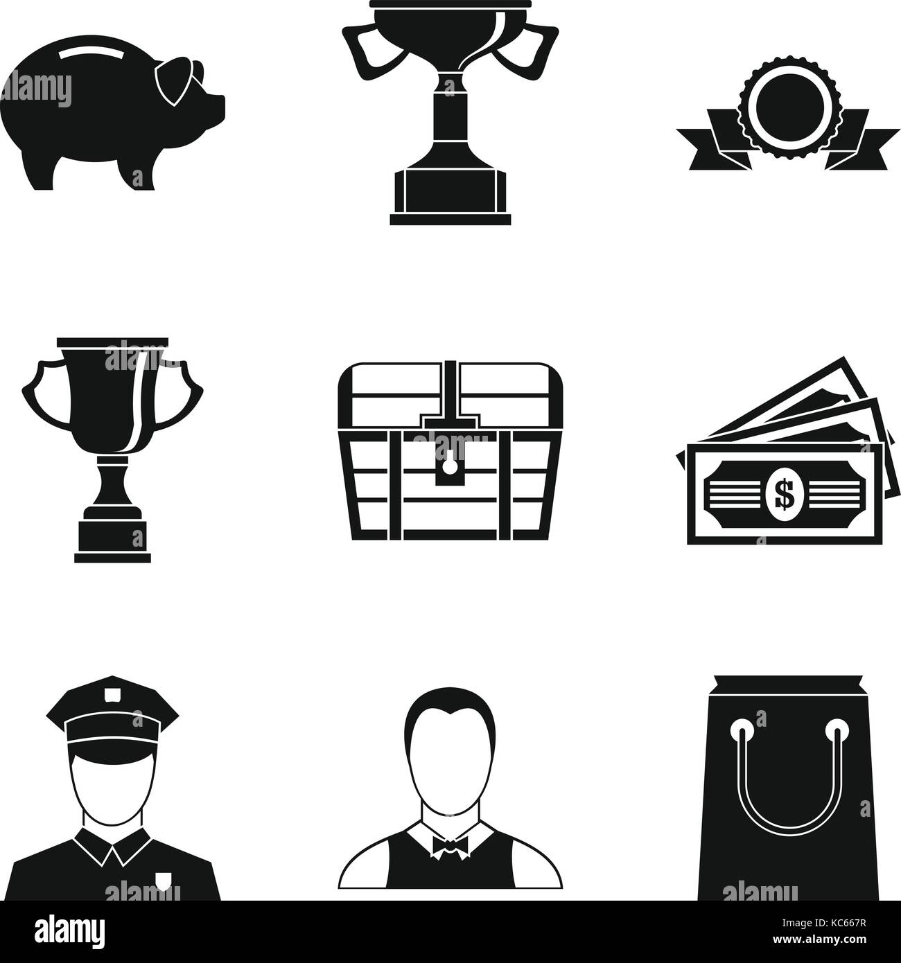 Compensation icons set, simple style Stock Vector Image & Art - Alamy
