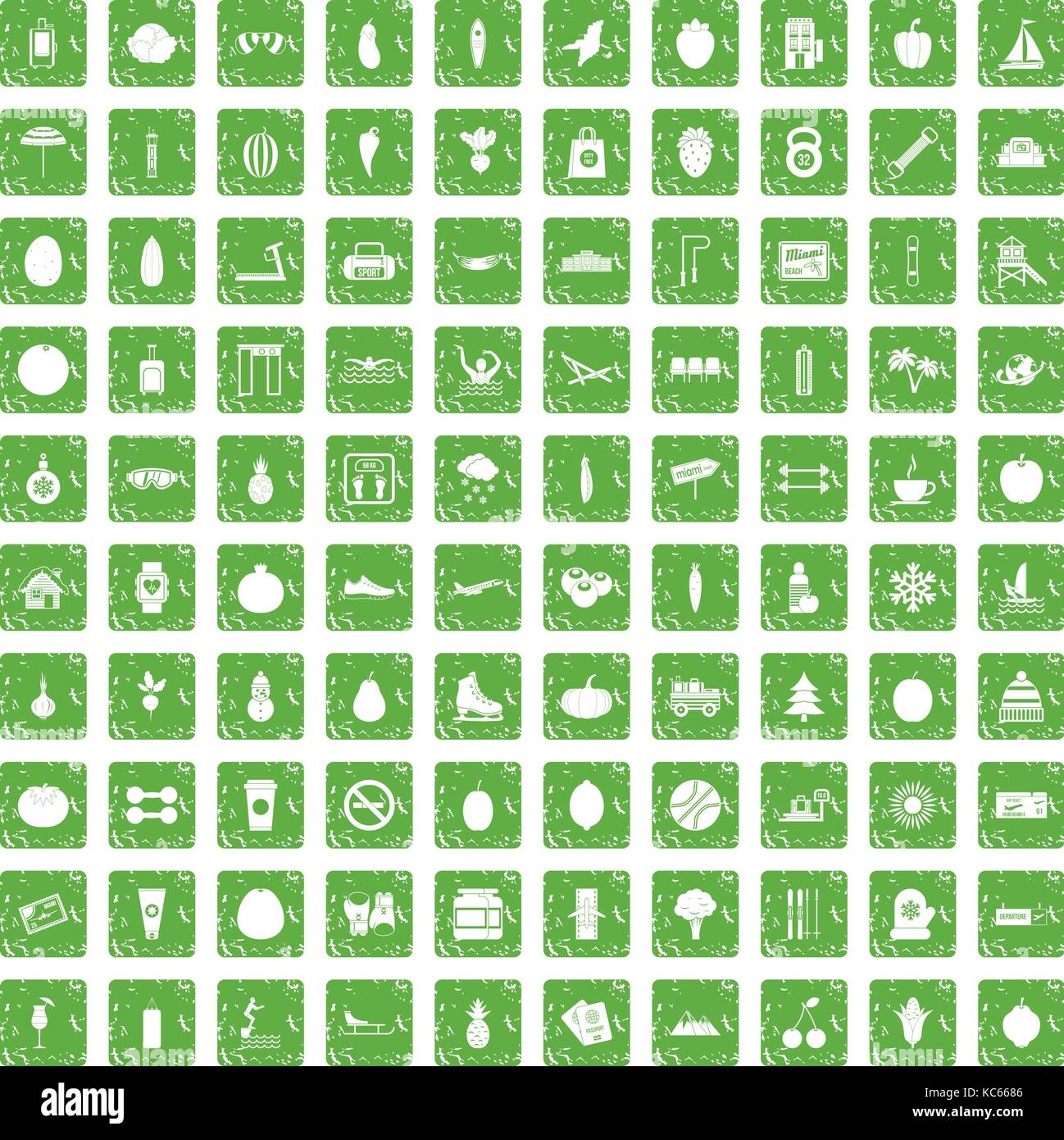 100 wellness icons set grunge green Stock Vector Image & Art - Alamy