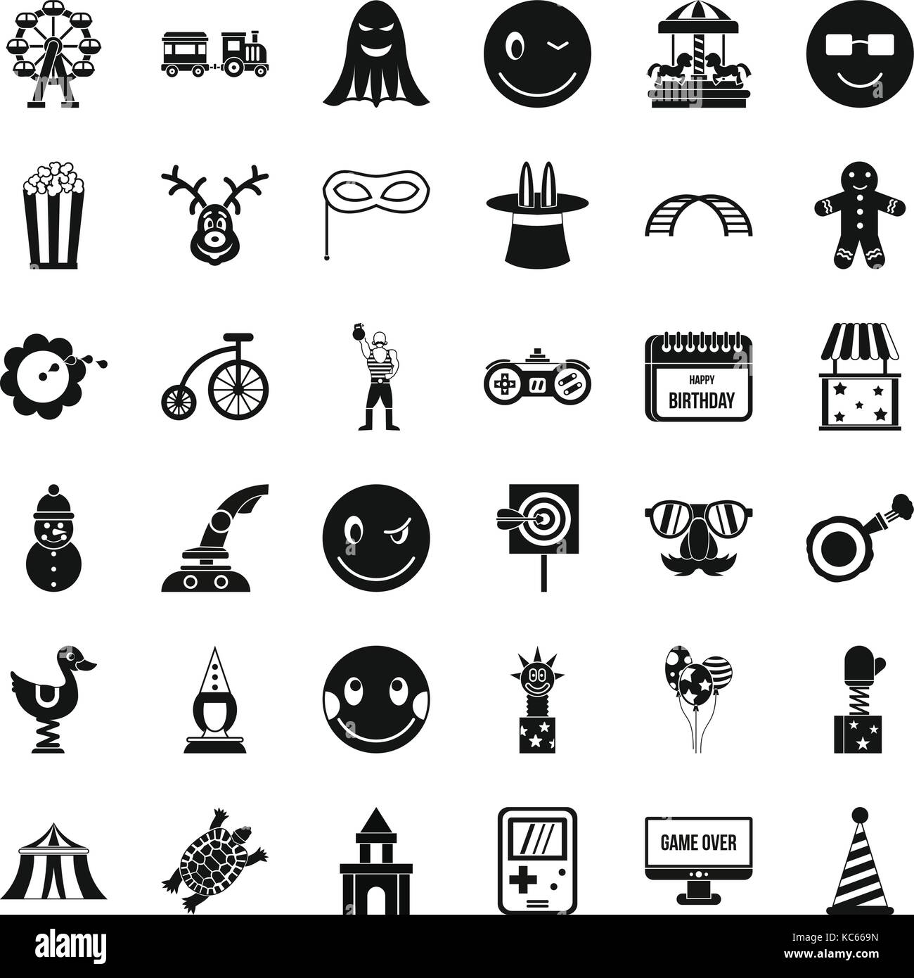 Funny icons set, simple style Stock Vector Image & Art - Alamy