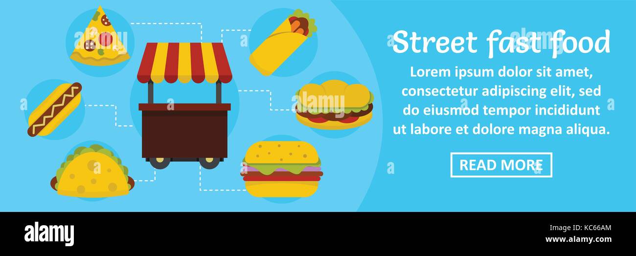 Street fast food banner horizontal concept Stock Vector Image & Art - Alamy
