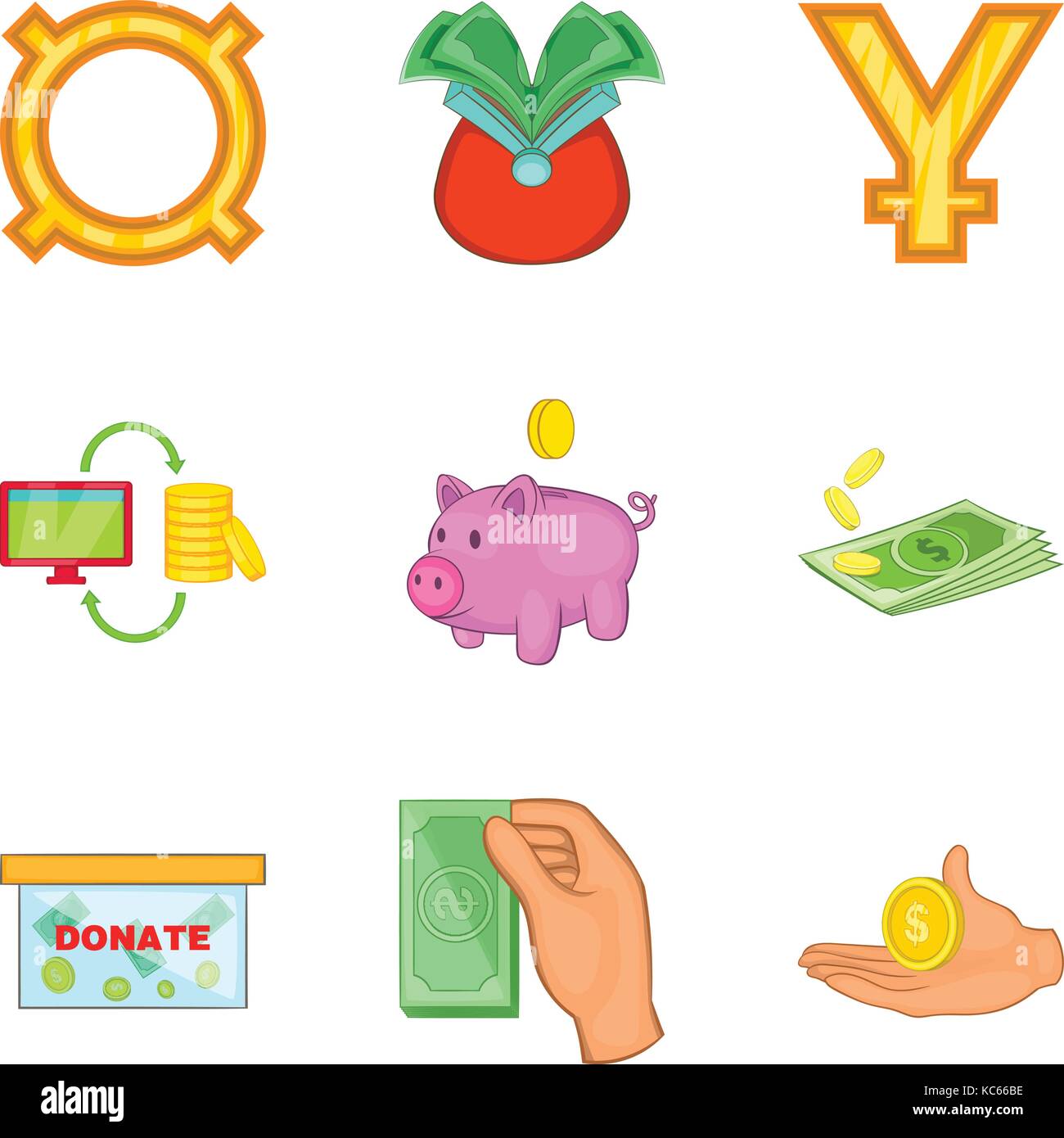 Economy icons set, cartoon style Stock Vector Image & Art - Alamy