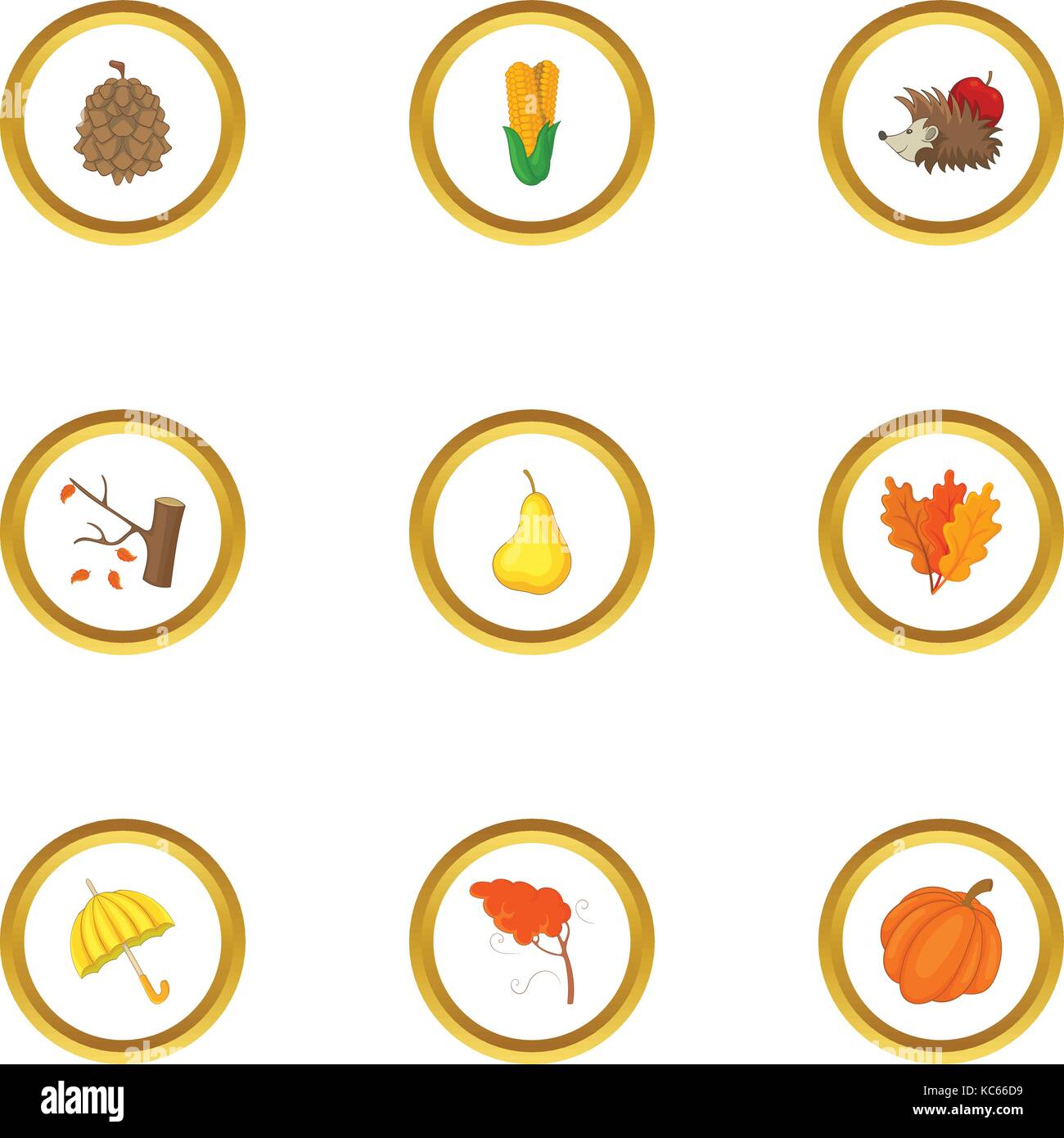 Autumn season icons set, cartoon style Stock Vector Image & Art - Alamy