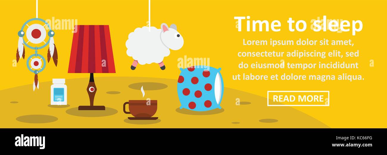 Time to sleep banner horizontal concept Stock Vector Image & Art - Alamy