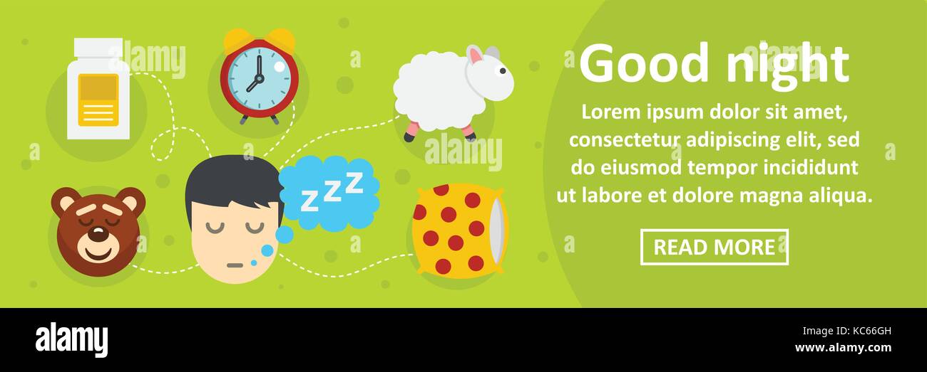 Good night banner horizontal concept Stock Vector Image & Art - Alamy