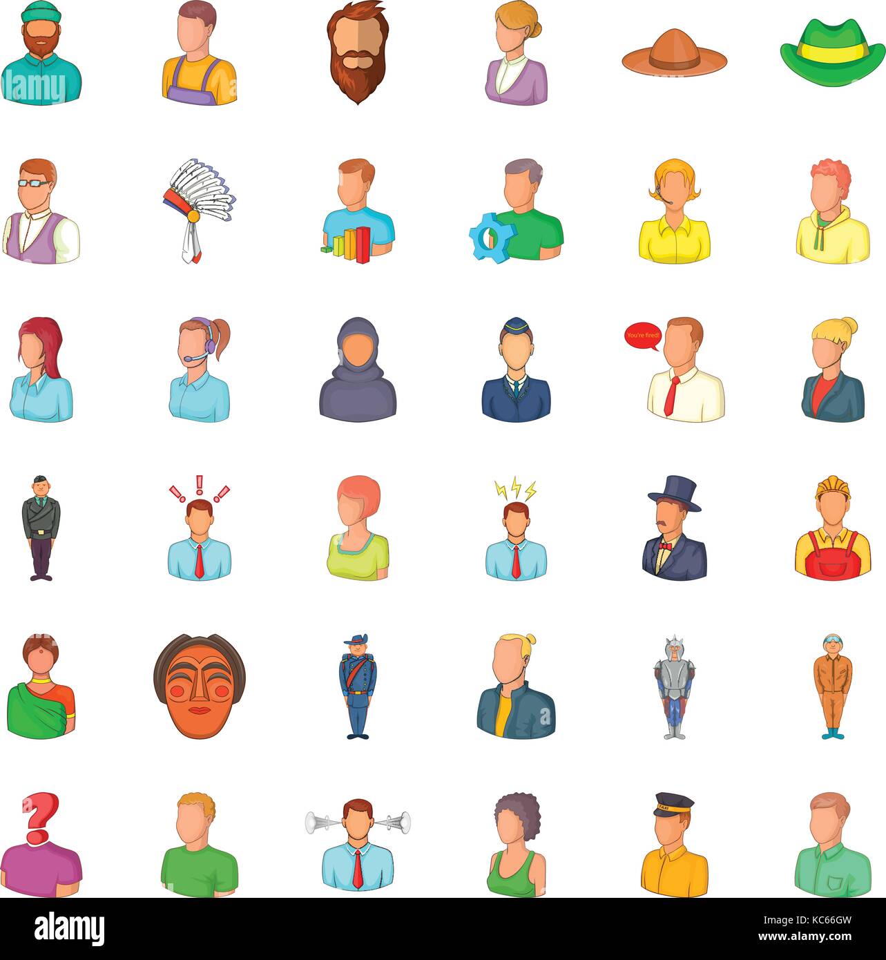 Avatar icons set, cartoon style Stock Vector Image & Art - Alamy