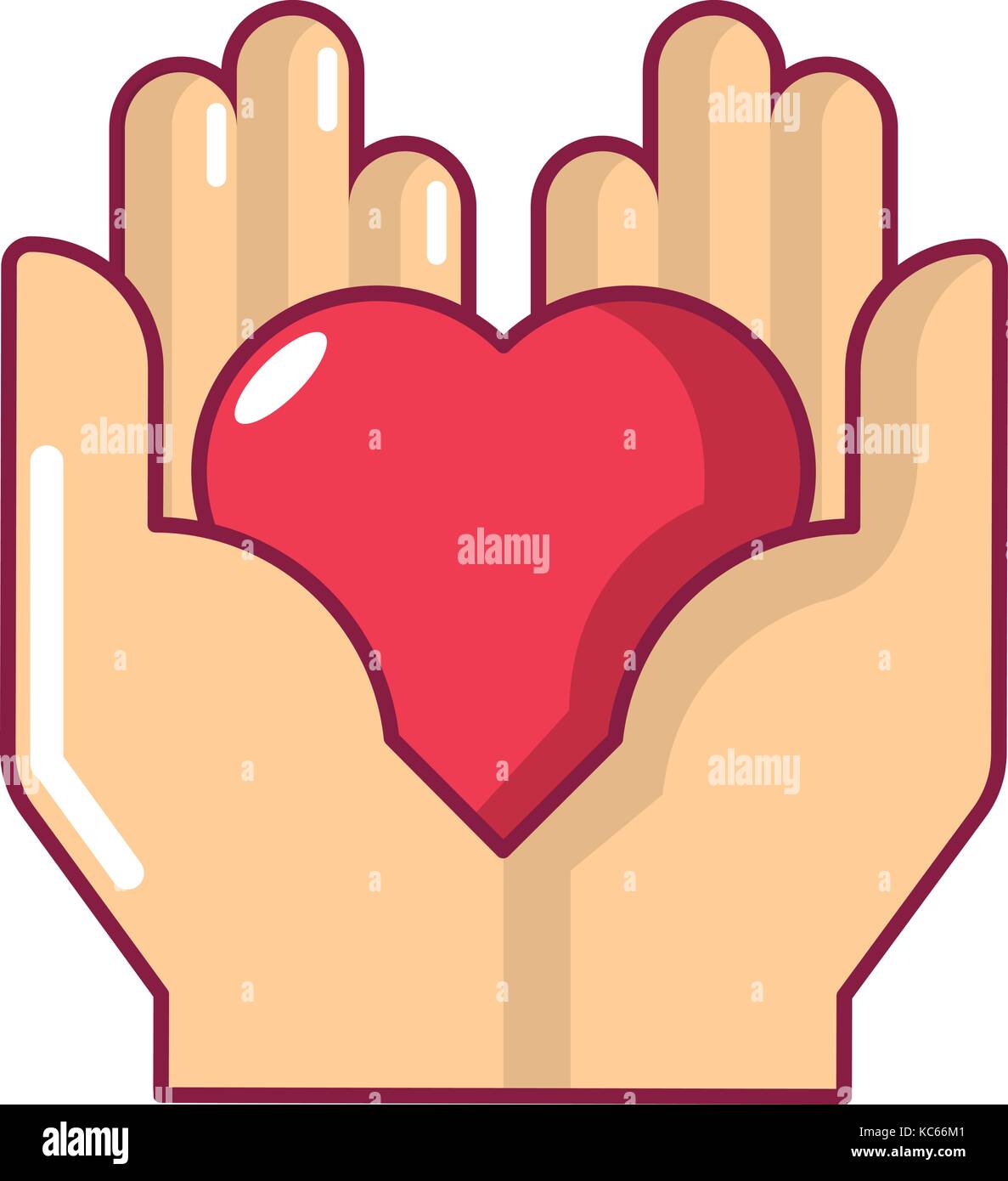 Hand heart icon, cartoon style Stock Vector Image & Art - Alamy