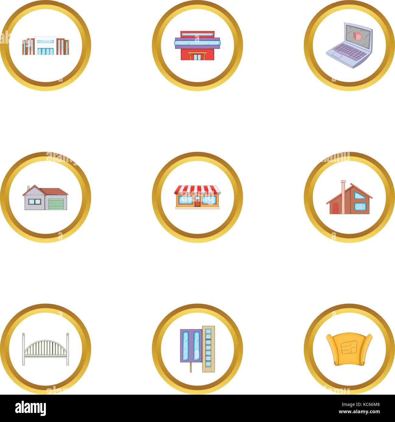 Engineering work icons set, cartoon style Stock Vector Image & Art - Alamy